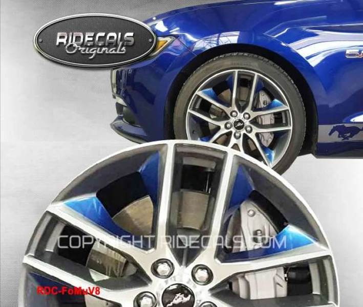 Ford Mustang 20" rim decals FoMuV8 | Ridecals