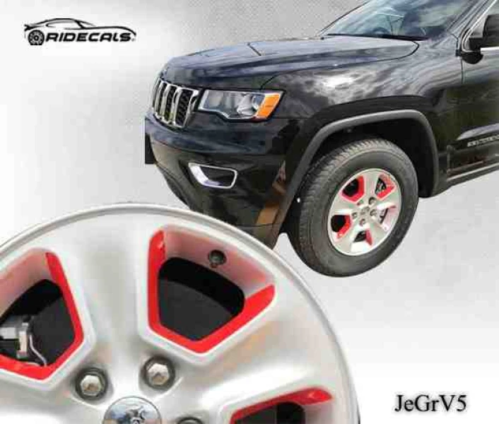 Jeep Grand Cherokee 17" rim decals JeGrV5 | Ridecals